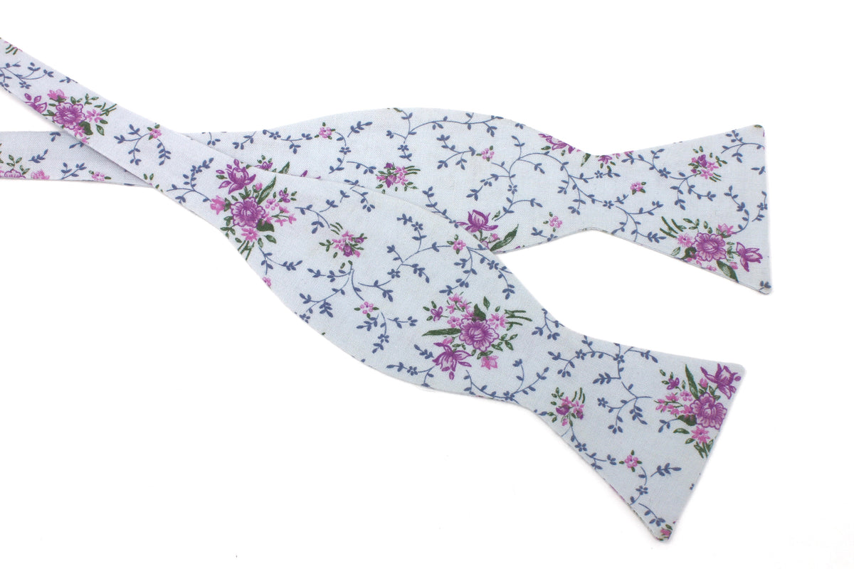 Blue and Purple Floral Bow Tie – Tiebreaker Bow Ties